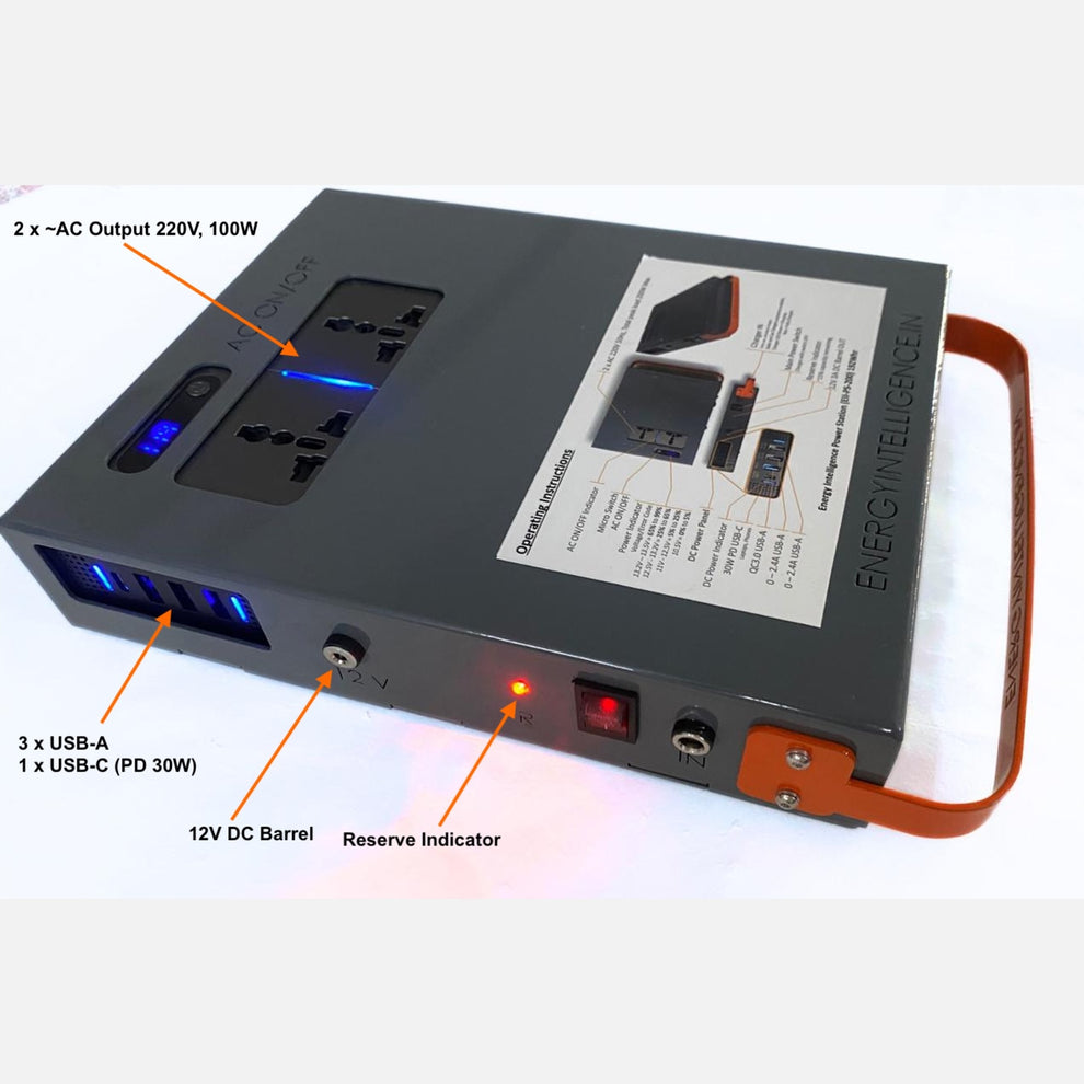 Power Station - up to 196Whr / 200W / 2 x AC out / 2 x USB-A/USB-C/ Un ...